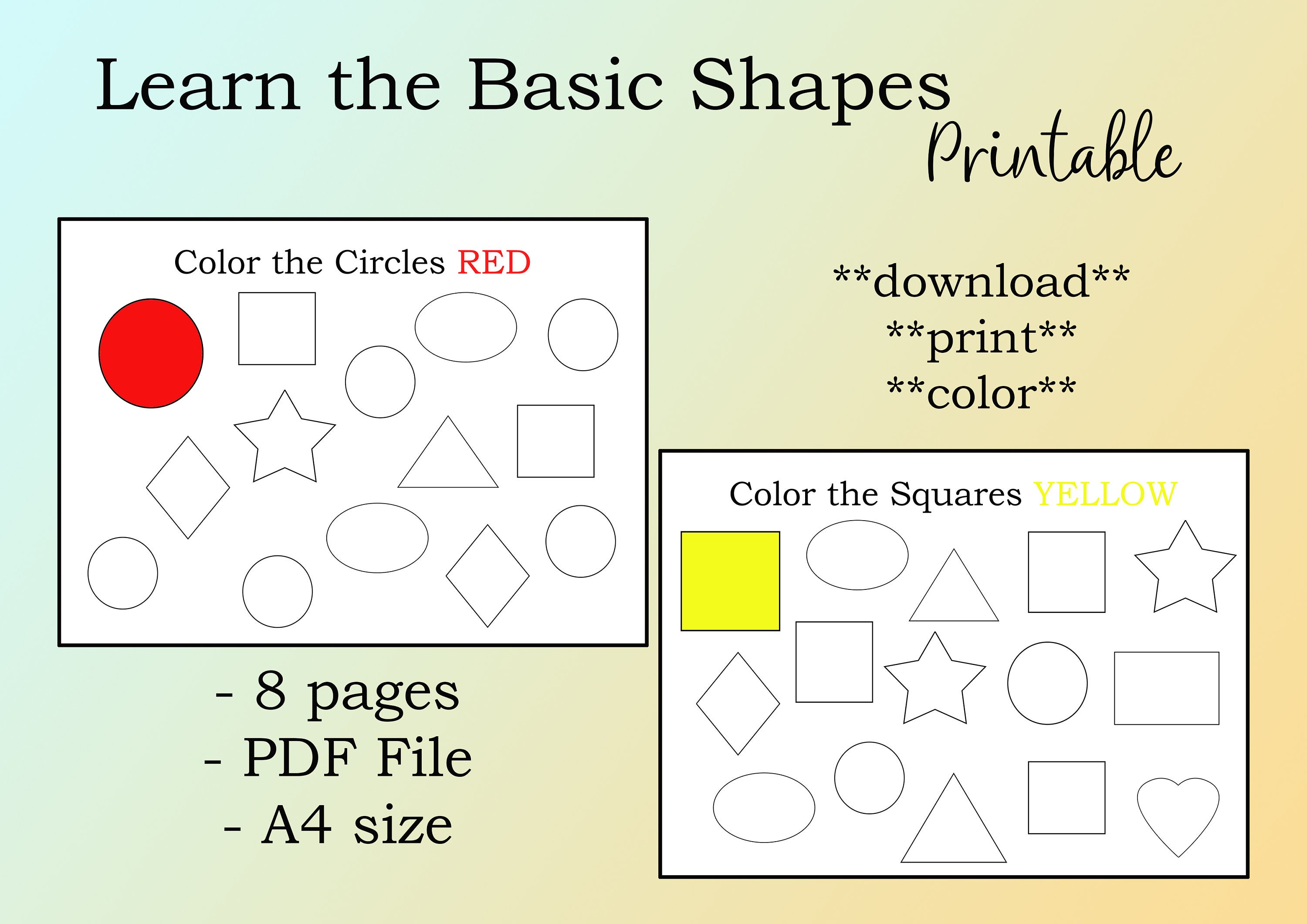 Basic Shapes. Learning Shapes Printable. Finding Similar Shapes ...