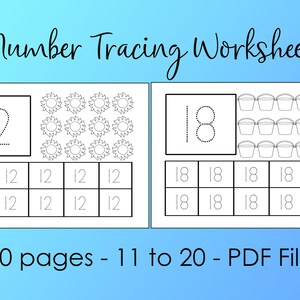 11 to 20, Number Worksheet, Number Tracing, Pre School Worksheets ...