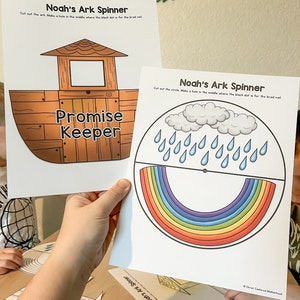 Noah's Ark Bible Story Rainbow Spinner for Retelling Perfect Craft for ...