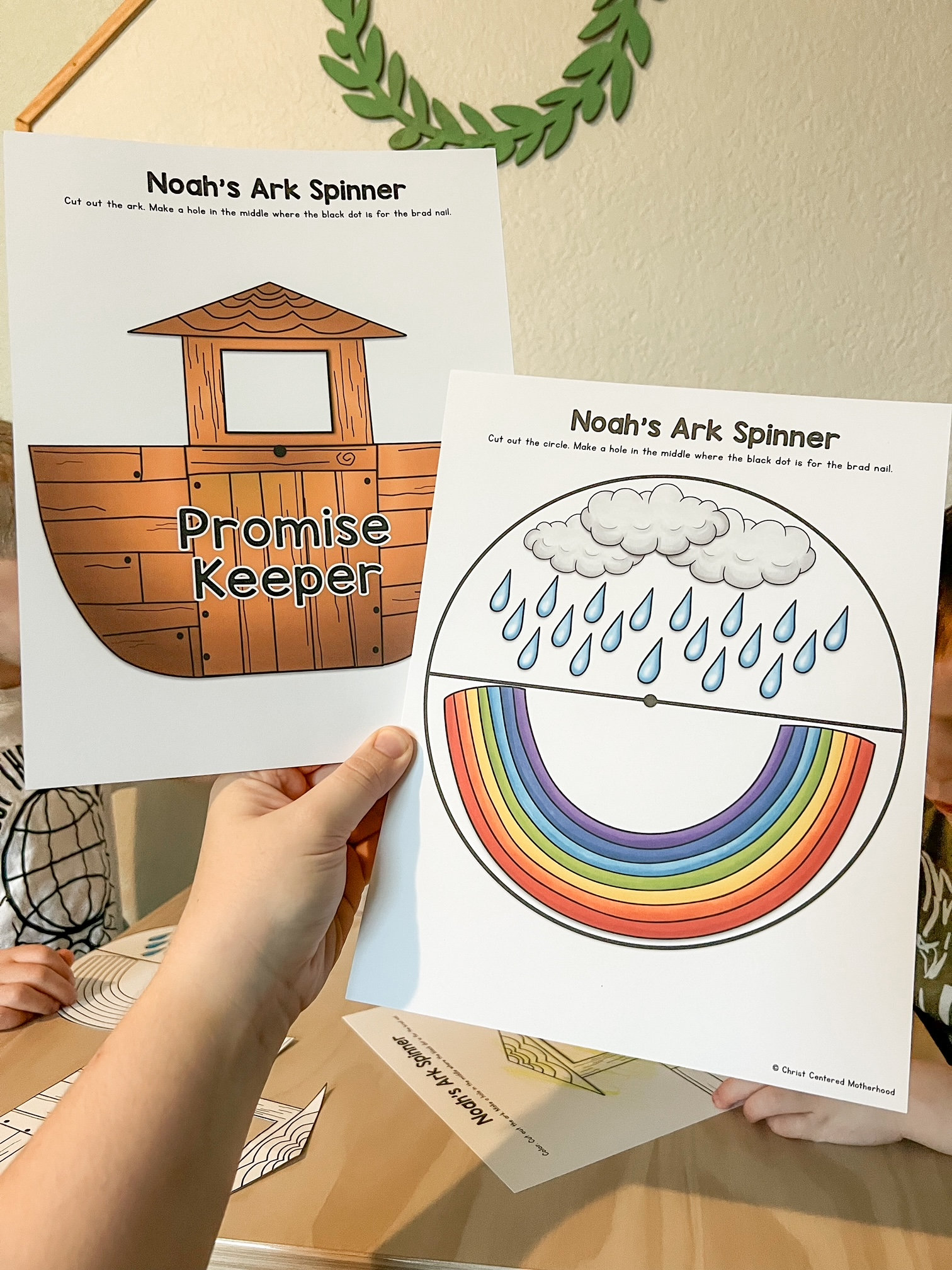 Noah's Ark Bible Story Rainbow Spinner for Retelling Perfect Craft for ...