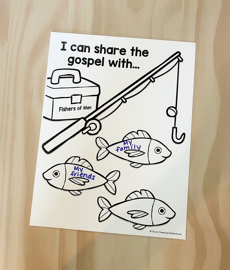 Fishers of Men Coloring Pages & Memory Verse Activity NIV ESV KJV - Etsy