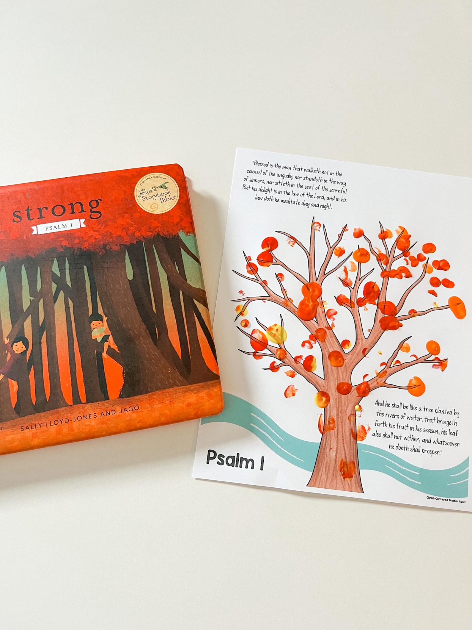 Tree Fingerprint Craft for Psalm 1 Sunday School English & Spanish NIV ...