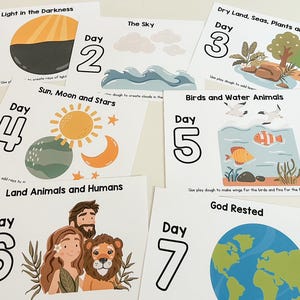 7 Days of Creation Bible Play Dough Mats Sunday School Church Christian ...