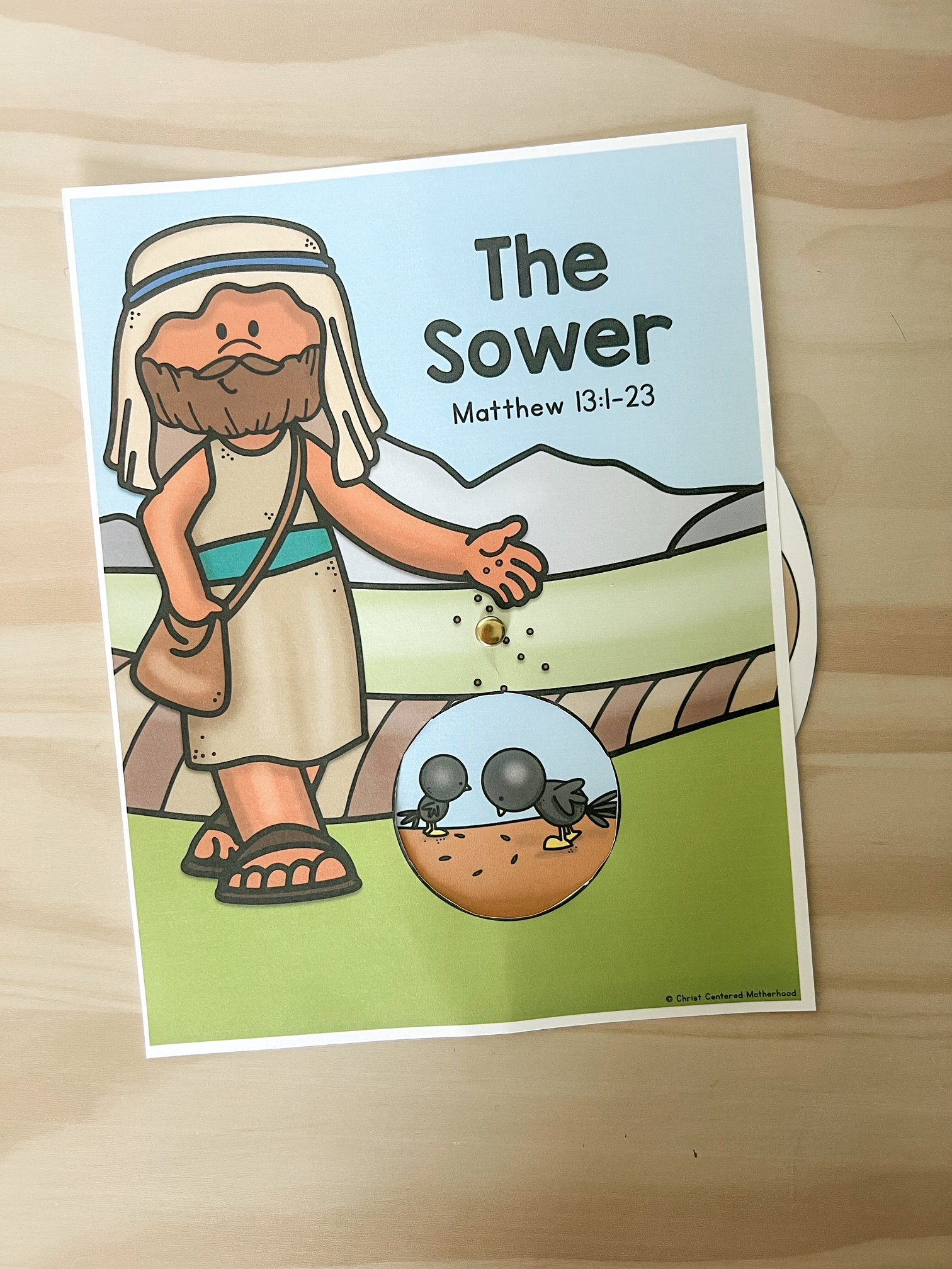 The Sower Parable of Jesus Craft Spinner Activity for Kids Homeschool ...