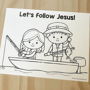 Fishers of Men Coloring Pages & Memory Verse Activity NIV ESV KJV - Etsy