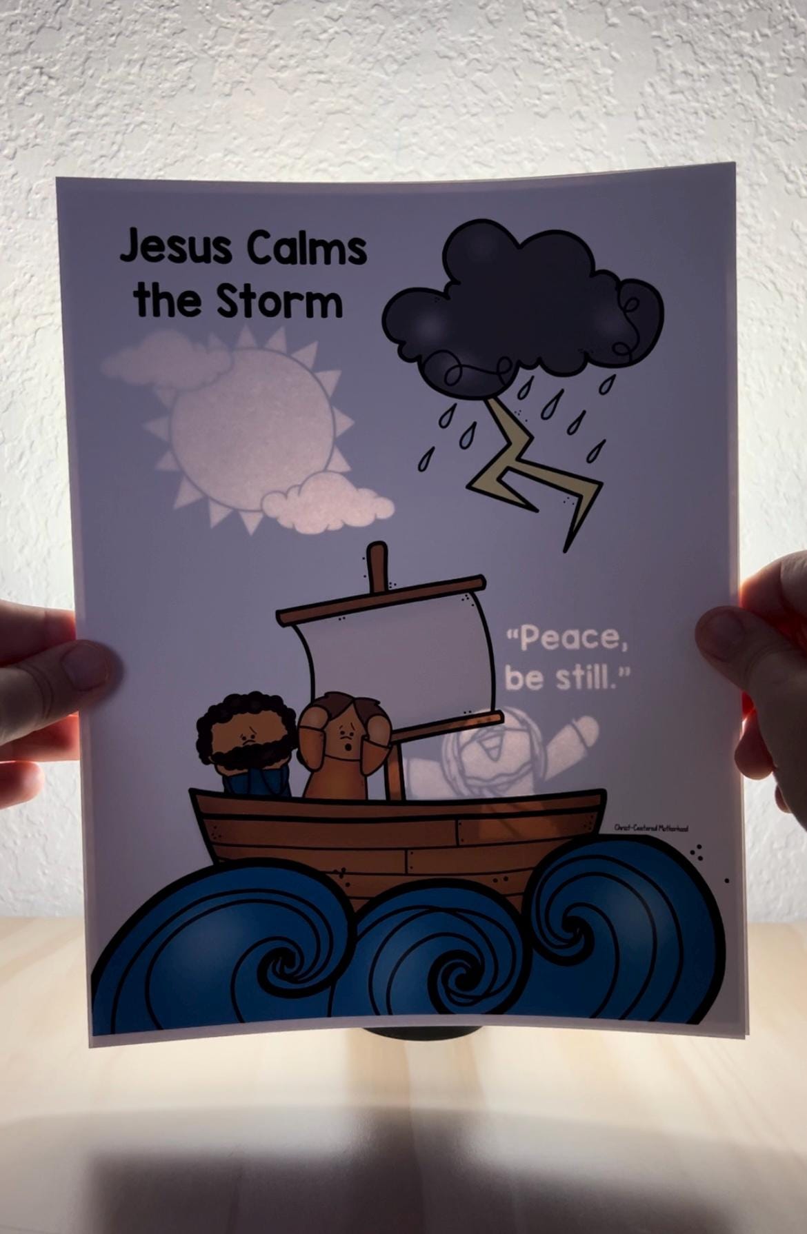 Jesus Calms the Storm Bible Flashlight Activity for Kids Sunday School ...