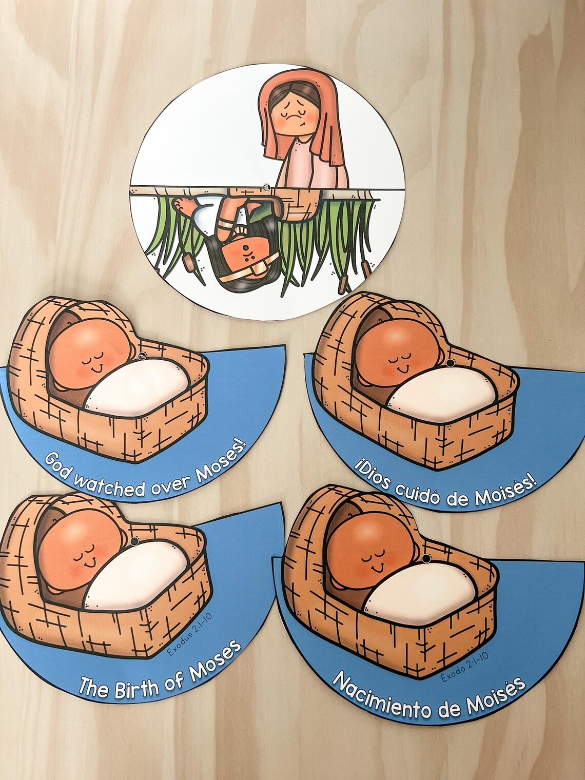 Birth of Moses Exodus Bible Story Spinner for Church Sunday School ...