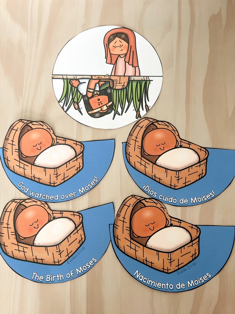 Birth of Moses Exodus Bible Story Spinner for Church Sunday School ...