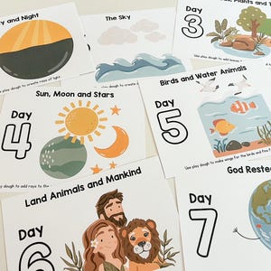 7 Days of Creation Bible Play Dough Mats Sunday School Church Christian ...