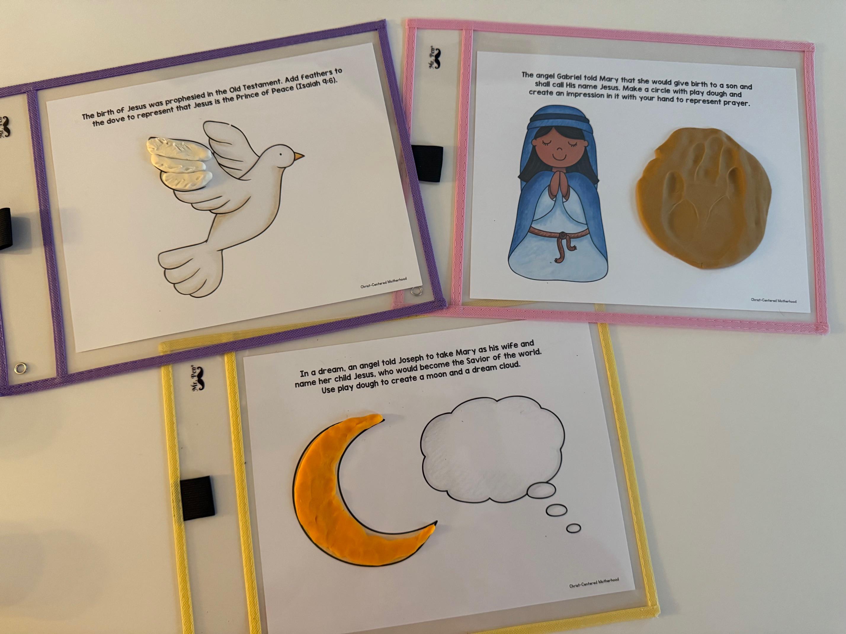 Birth of Jesus - Christmas Story Play Dough Mats Bible Activity for ...