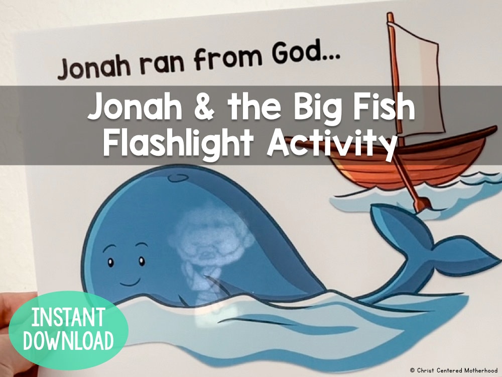 Jonah & the Big Fish Flashlight Activity Shine-a-light Bible Lesson ...