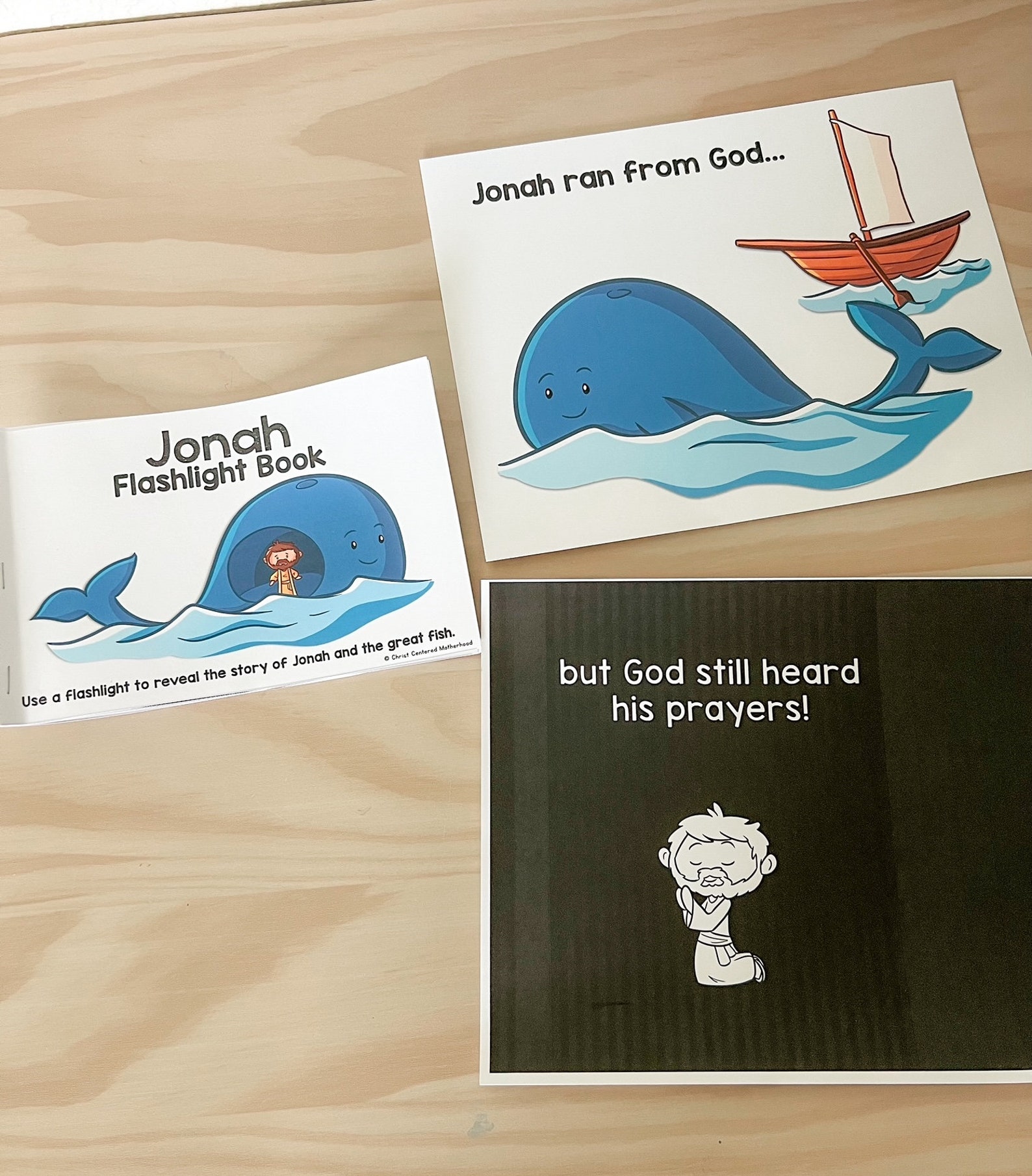 Jonah & the Big Fish Flashlight Activity Shine-a-light Bible Lesson ...