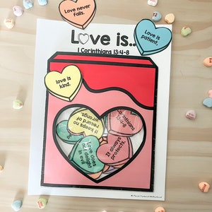 Love Is...1 Corinthians 13:4-8 Memory Verse Activity Bible Verse ...