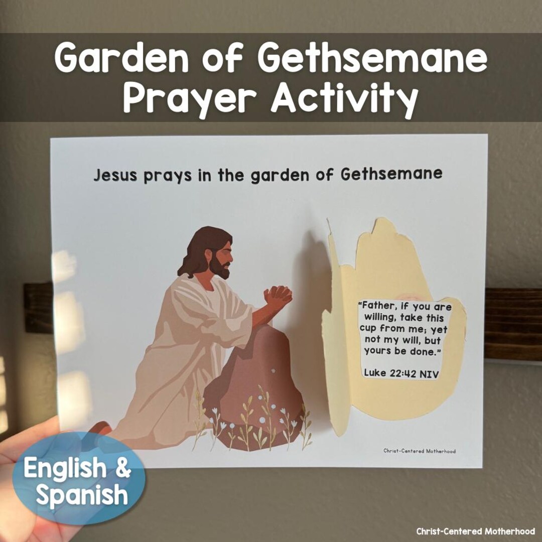 Jesus' Garden of Gethsemane Prayer Easter Craftivity for Church or Home ...