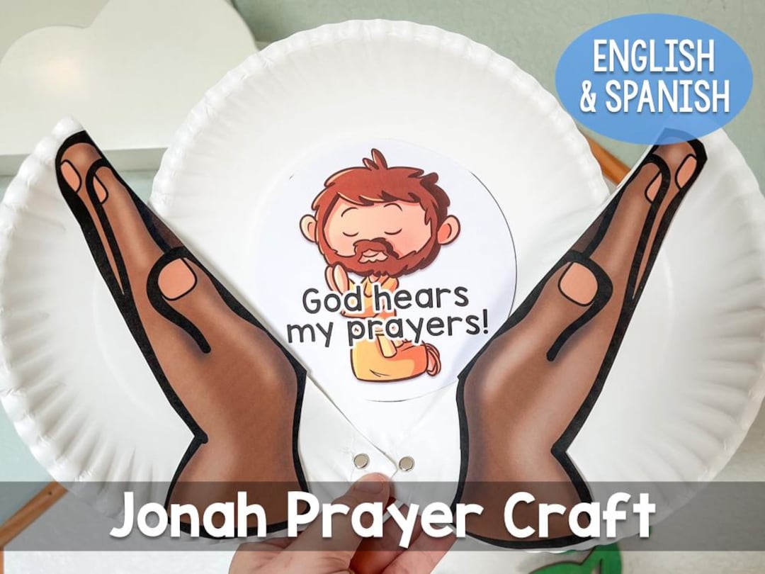 Jonah and the Big Fish/whale Bible Prayer Craft Printable English AND ...