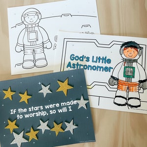 God's Little Astronomer Coloring Pages & Sticker Activity Digital ...