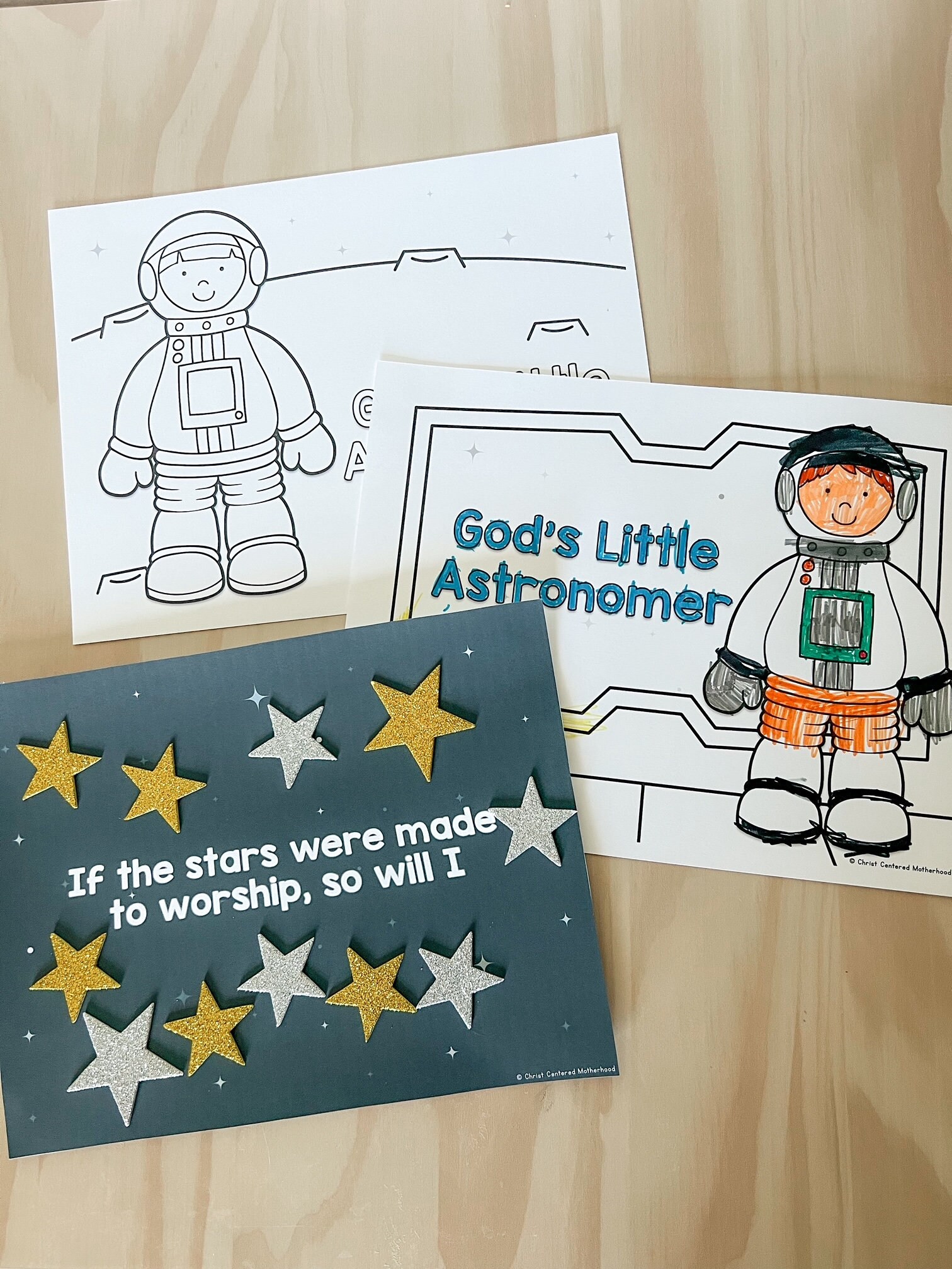 God's Little Astronomer Coloring Pages & Sticker Activity Digital ...
