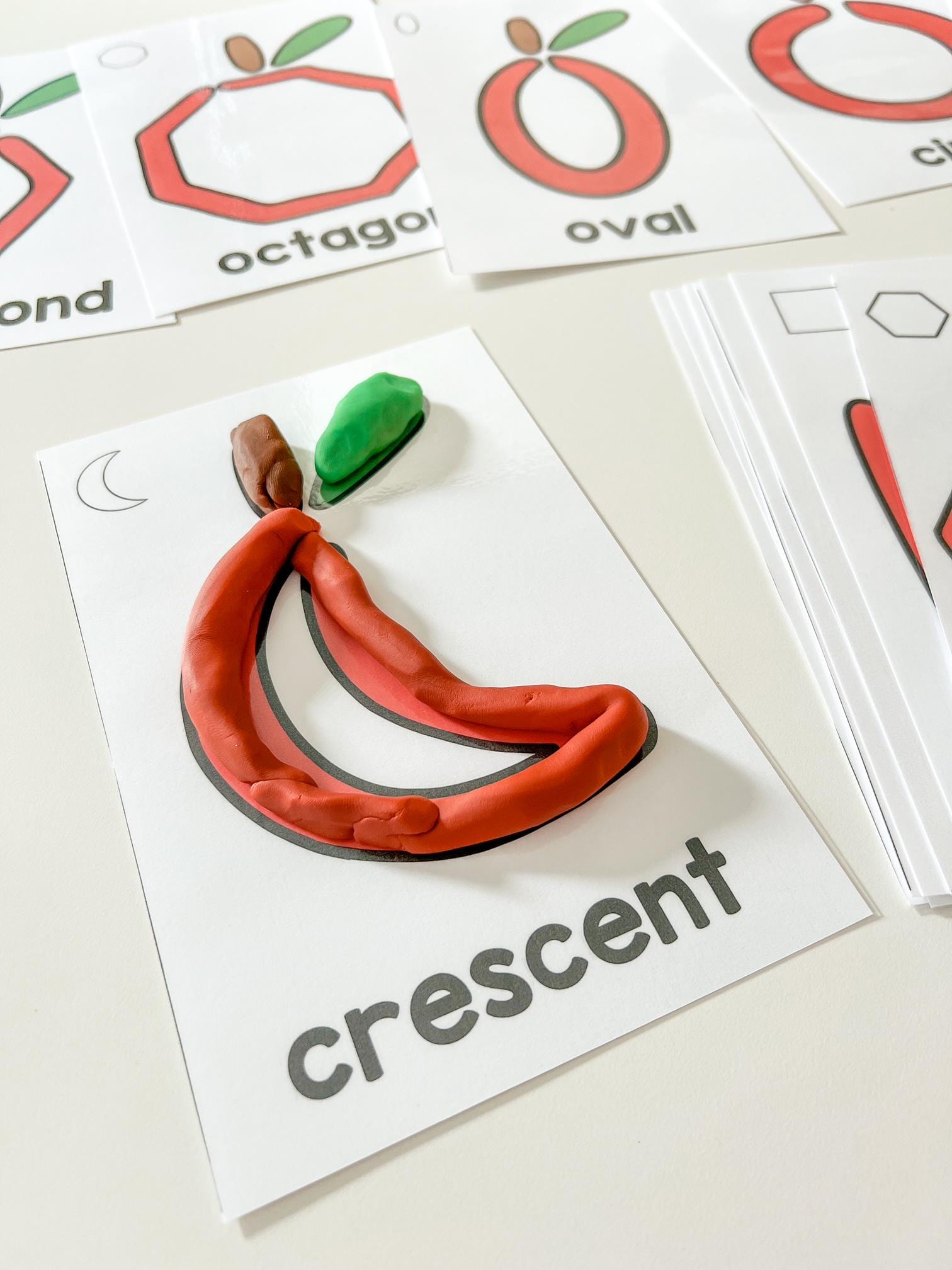 Learning Shapes Apple Play Dough Mats for Fall & Back to School Digital ...