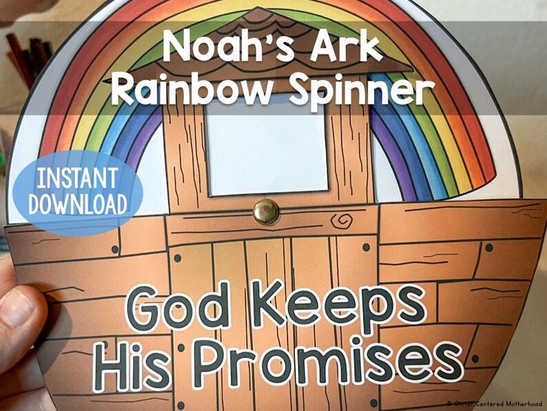 Noah's Ark Bible Story Rainbow Spinner for Retelling Perfect Craft for ...