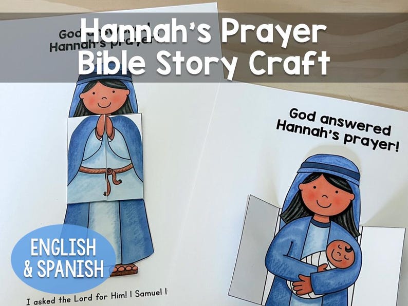 Hannah's Prayer Samuel Bible Story Craft Digital Download in English ...