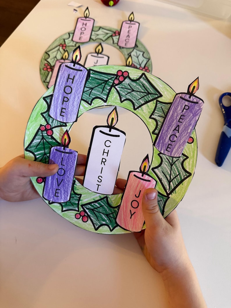 Advent Candle Wreath Craft Sunday School Homeschool Church Bible Craft ...