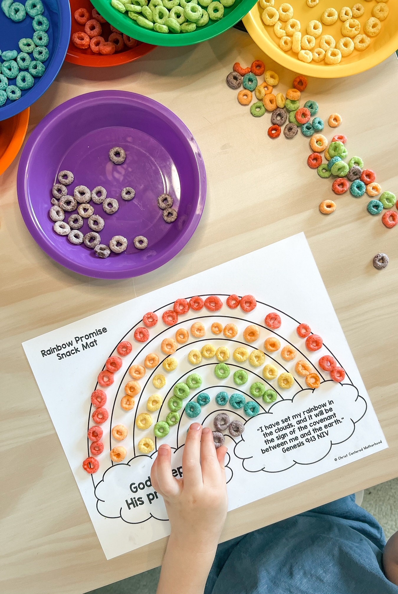 Noah's Ark Rainbow Promise Fruit Loop Snack Mat Activity - Etsy