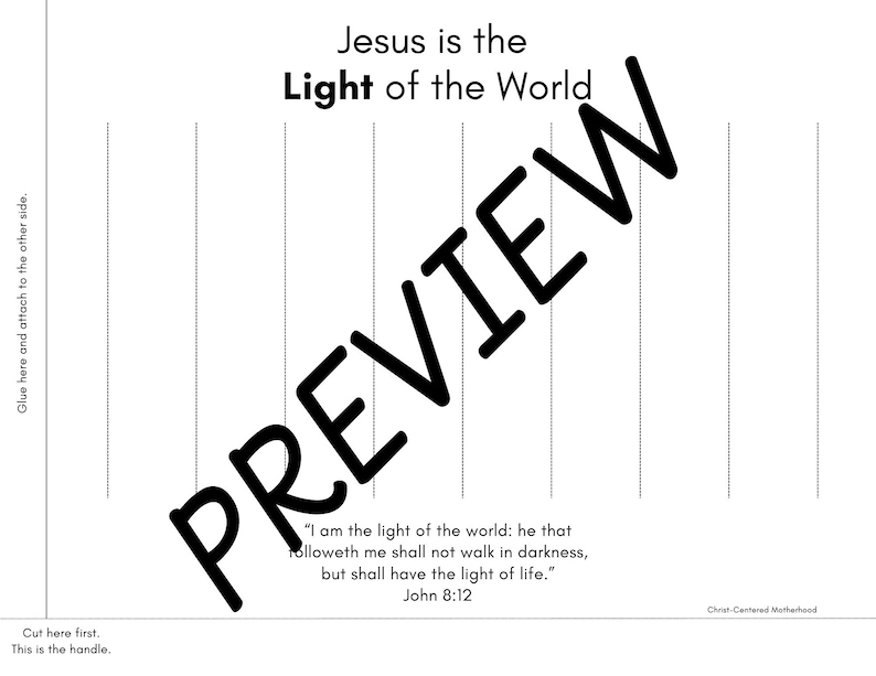 Jesus is the Light of the World John 8:12 Paper Lantern Craft Sunday ...