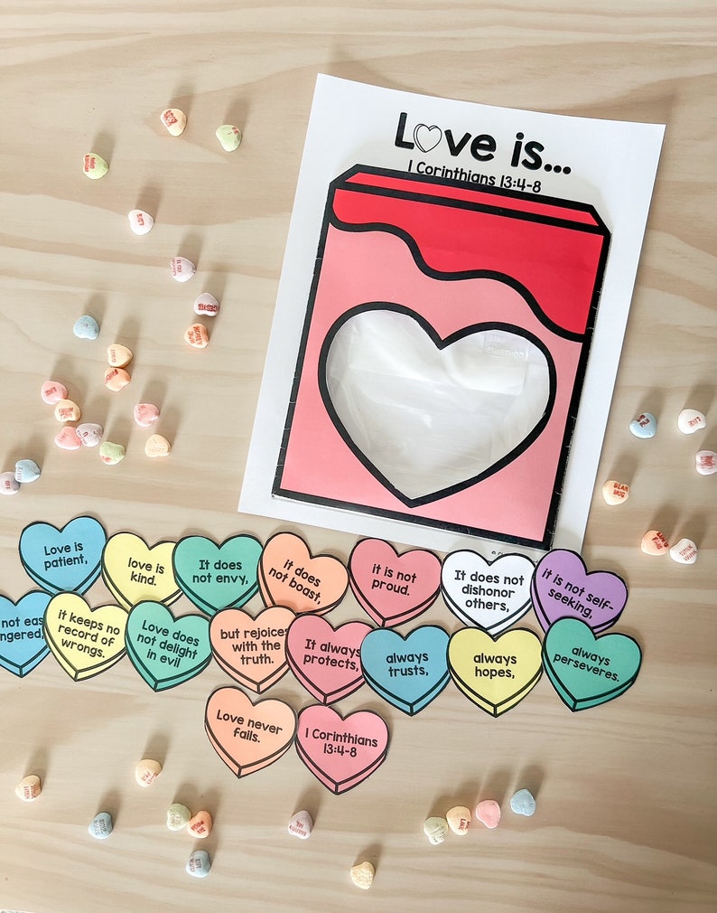 Love Is...1 Corinthians 13:4-8 Memory Verse Activity Bible Verse ...