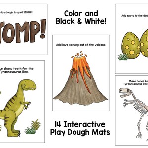 Dinosaur Interactive Playdough Mats Digital Download - Etsy
