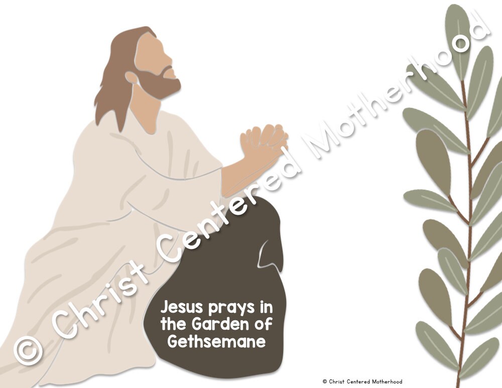 Jesus' Garden of Gethsemane Prayer Easter Craftivity for Church or Home ...