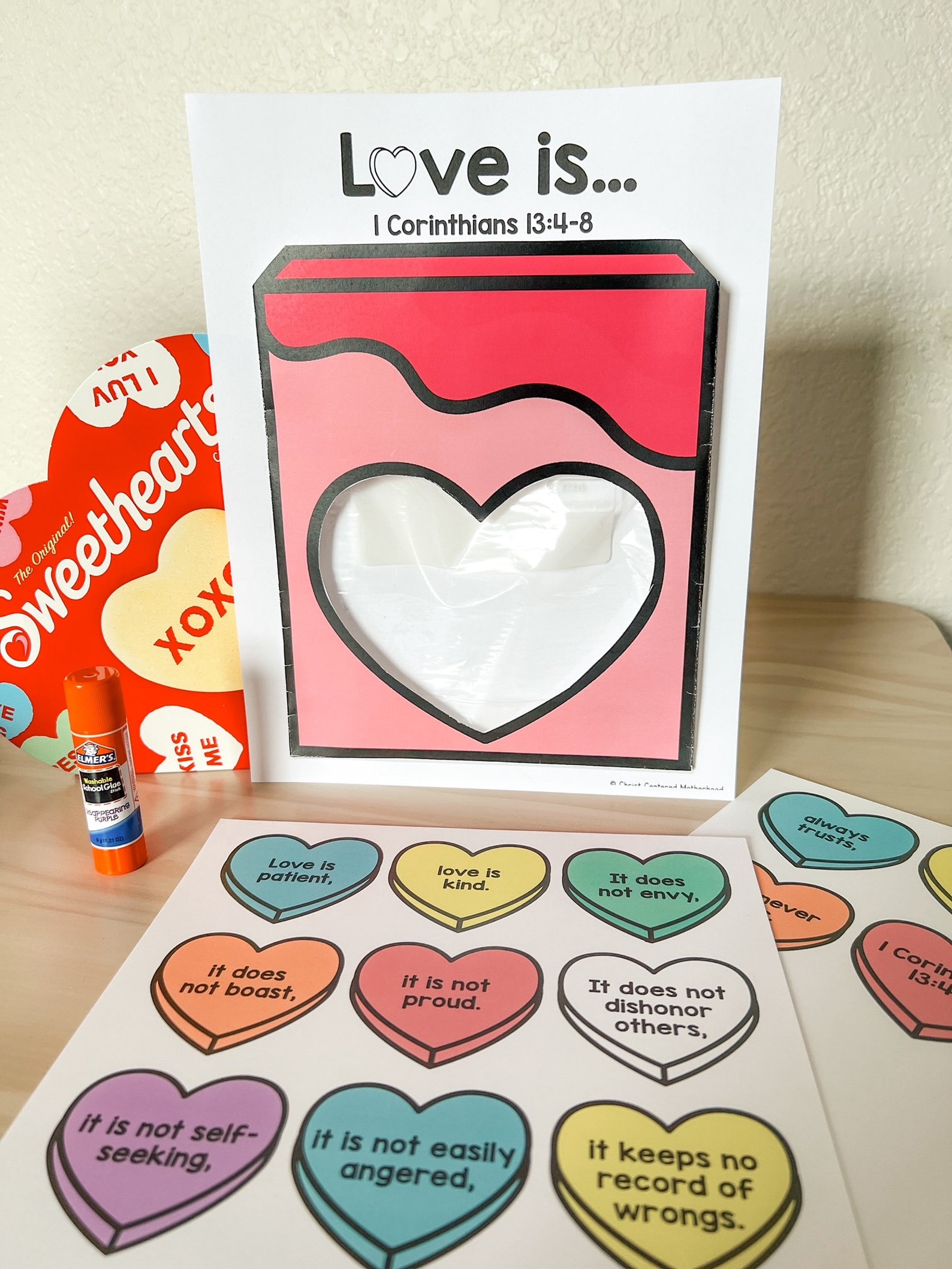 Love Is...1 Corinthians 13:4-8 Memory Verse Activity Bible Verse ...