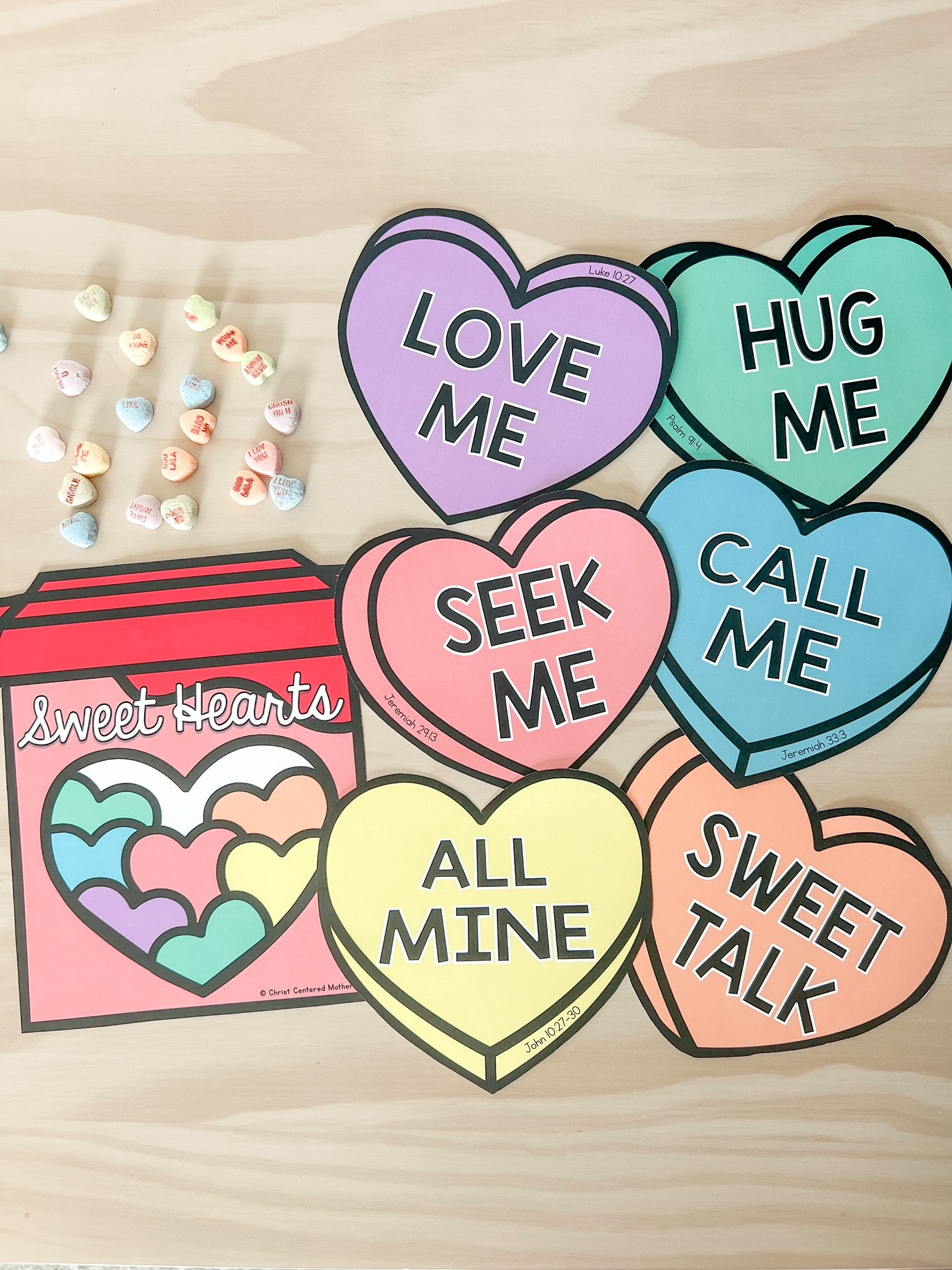 Sweet Hearts Bible Verse Printable Bulletin Board Decor Valentine's Day ...