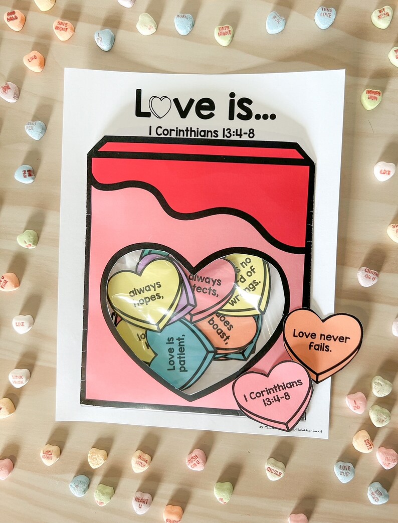 Love Is...1 Corinthians 13:4-8 Memory Verse Activity Bible Verse ...