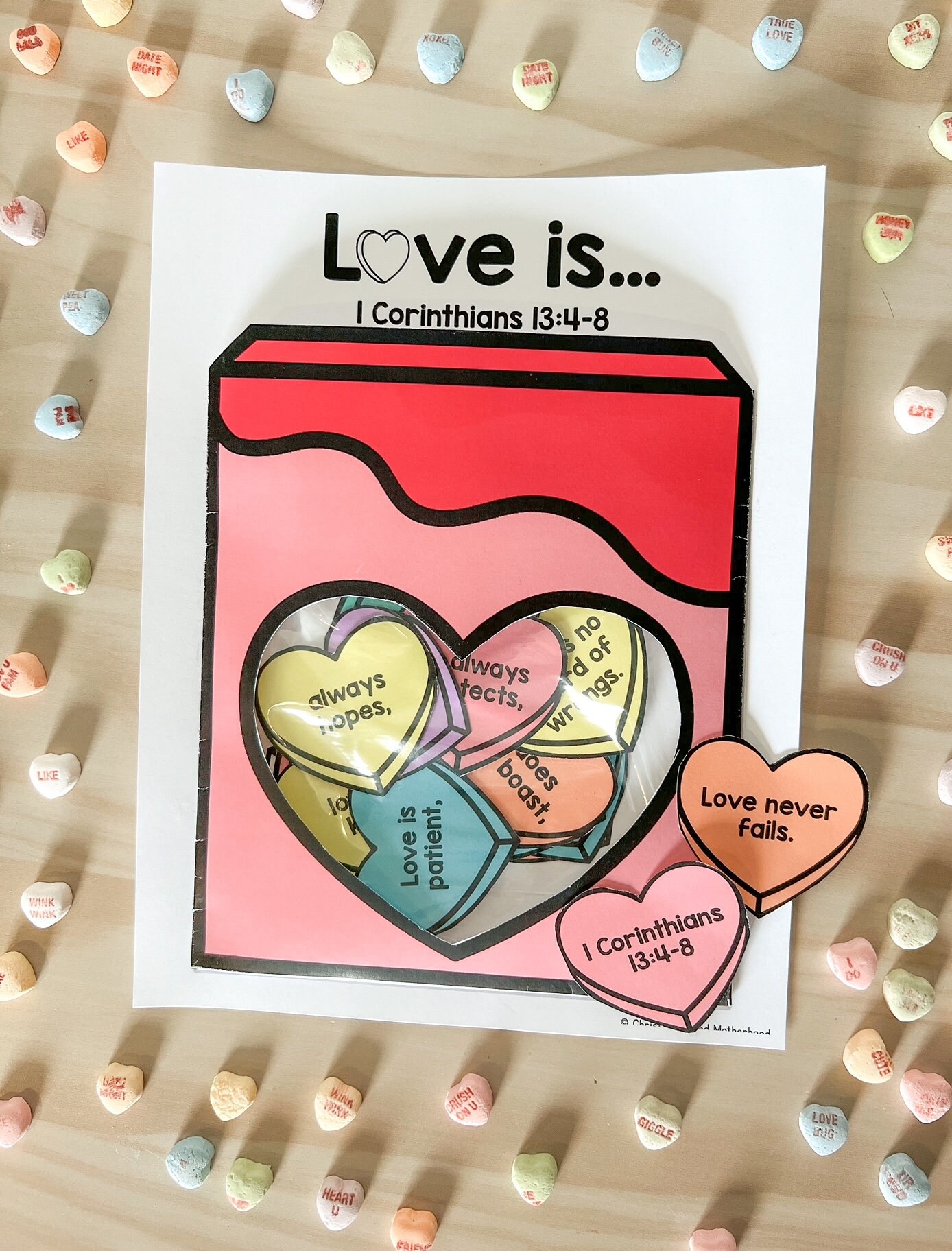 Love Is...1 Corinthians 13:4-8 Memory Verse Activity Bible Verse ...