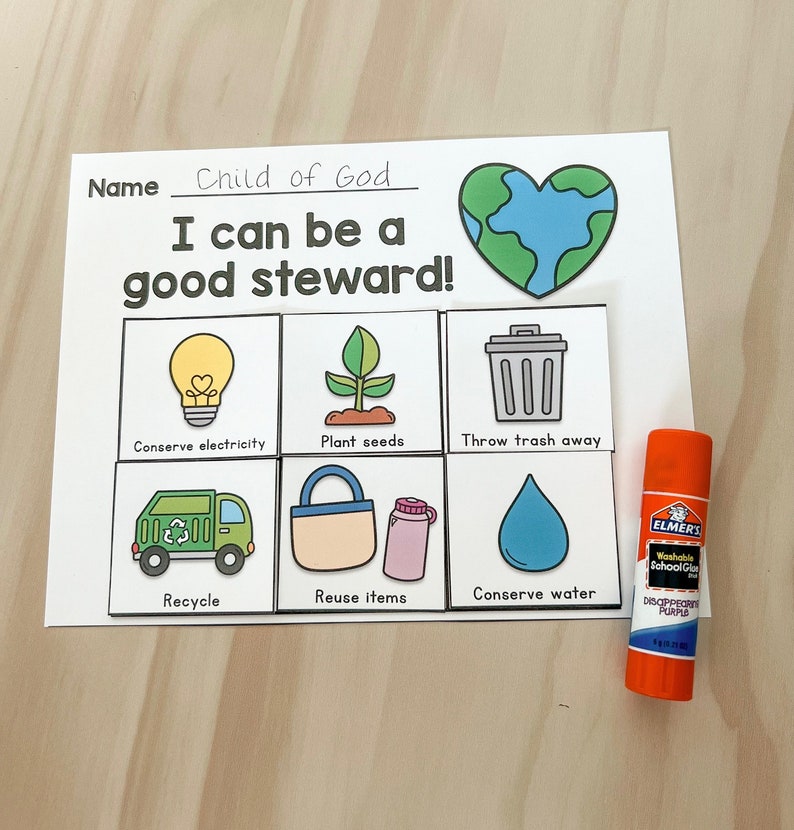 Faith-based Earth Day Booklet & Cut and Paste Activity for Church and ...