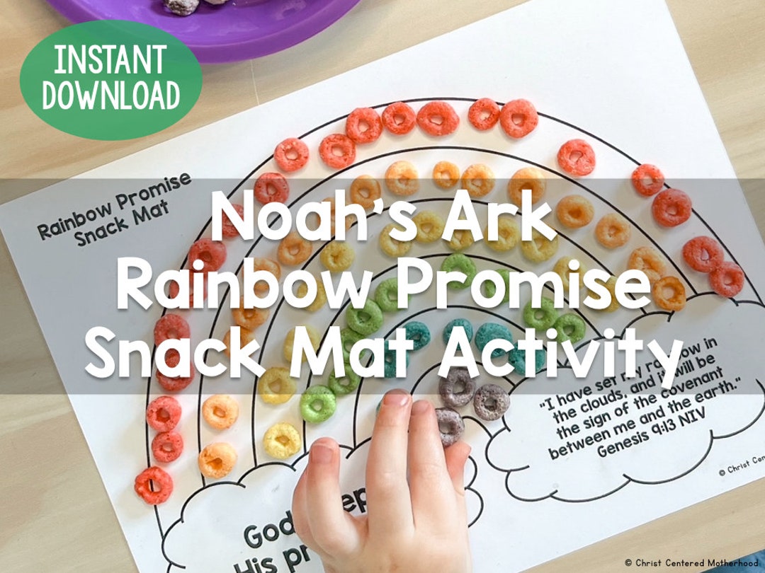 Noah's Ark Rainbow Promise Fruit Loop Snack Mat Activity - Etsy