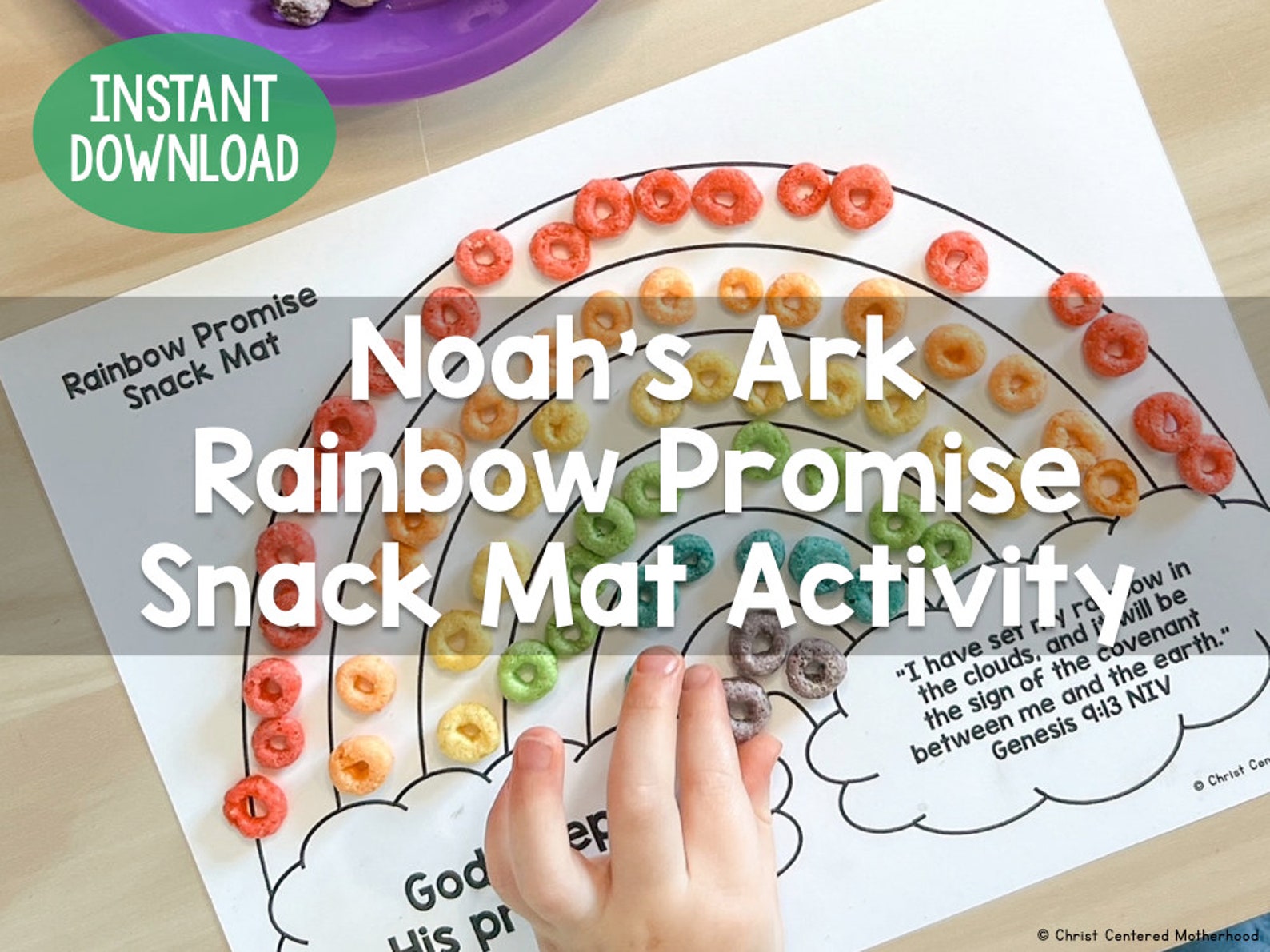 Noah's Ark Rainbow Promise Fruit Loop Snack Mat Activity - Etsy