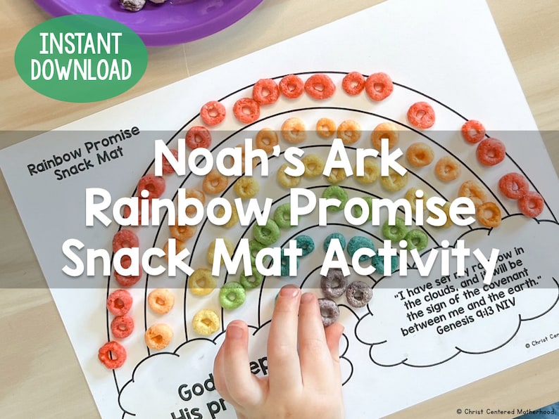 Noah's Ark Rainbow Promise Fruit Loop Snack Mat Activity - Etsy