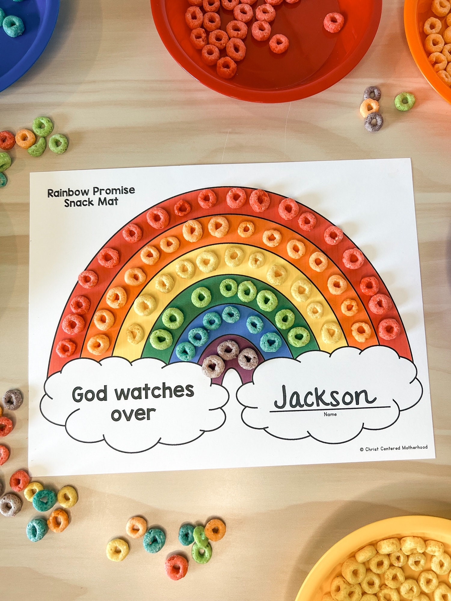 Noah's Ark Rainbow Promise Fruit Loop Snack Mat Activity - Etsy
