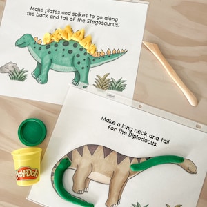 Dinosaur Interactive Playdough Mats Digital Download - Etsy