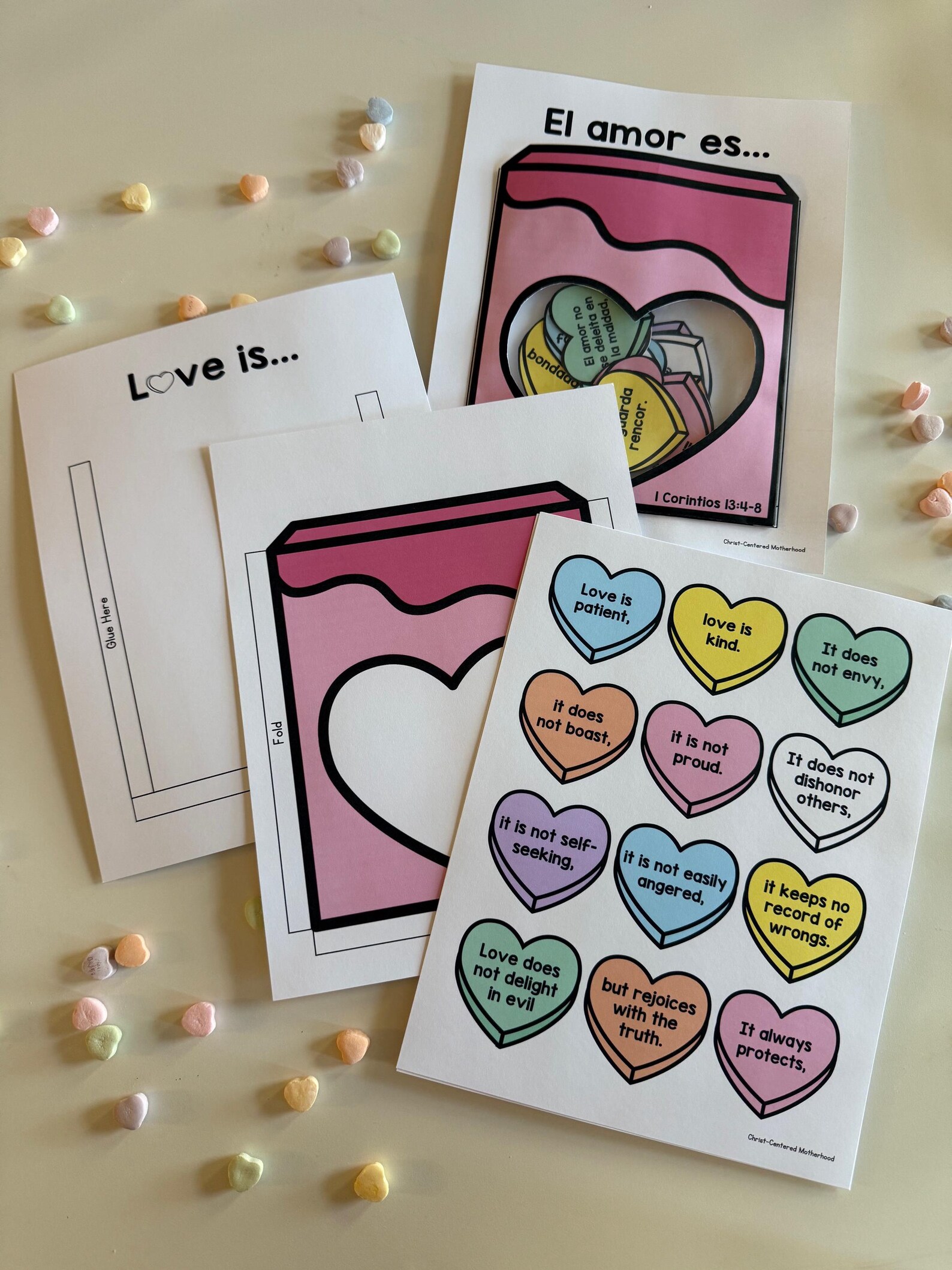 Love Is...1 Corinthians 13:4-8 Memory Verse Activity Bible Verse ...