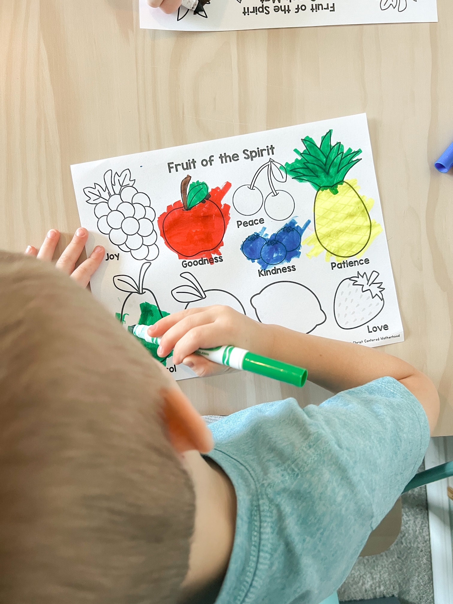 Fruit of the Spirit Snack Mat & Coloring Page, English and Spanish - Etsy