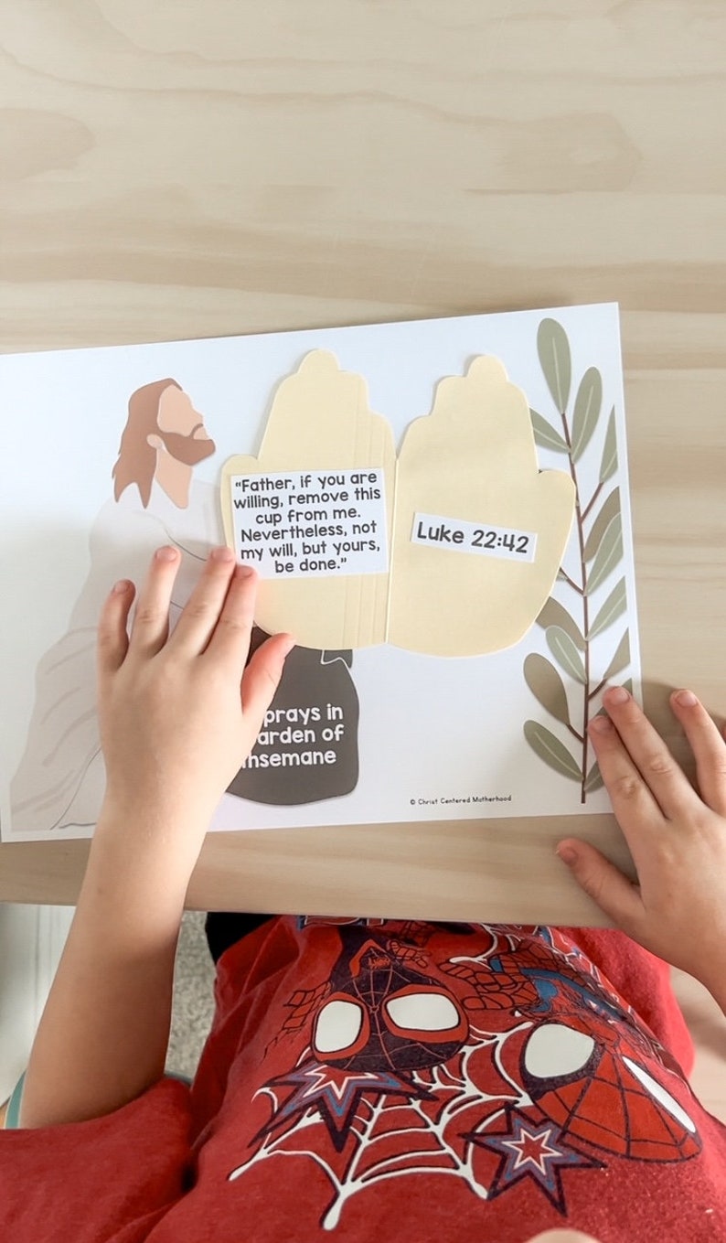 Jesus' Garden of Gethsemane Prayer Easter Craftivity for Church or Home ...