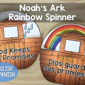 Noah's Ark Bible Story Rainbow Spinner for Retelling Perfect Craft for ...