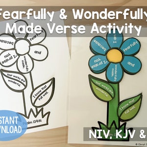 Fearfully and Wonderfully Made Memory Verse Activity Psalm 139:14 ...