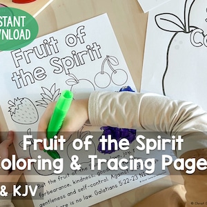 Fruit of the Spirit Galatians 5 Coloring and Memory Verse Tracing Pages ...