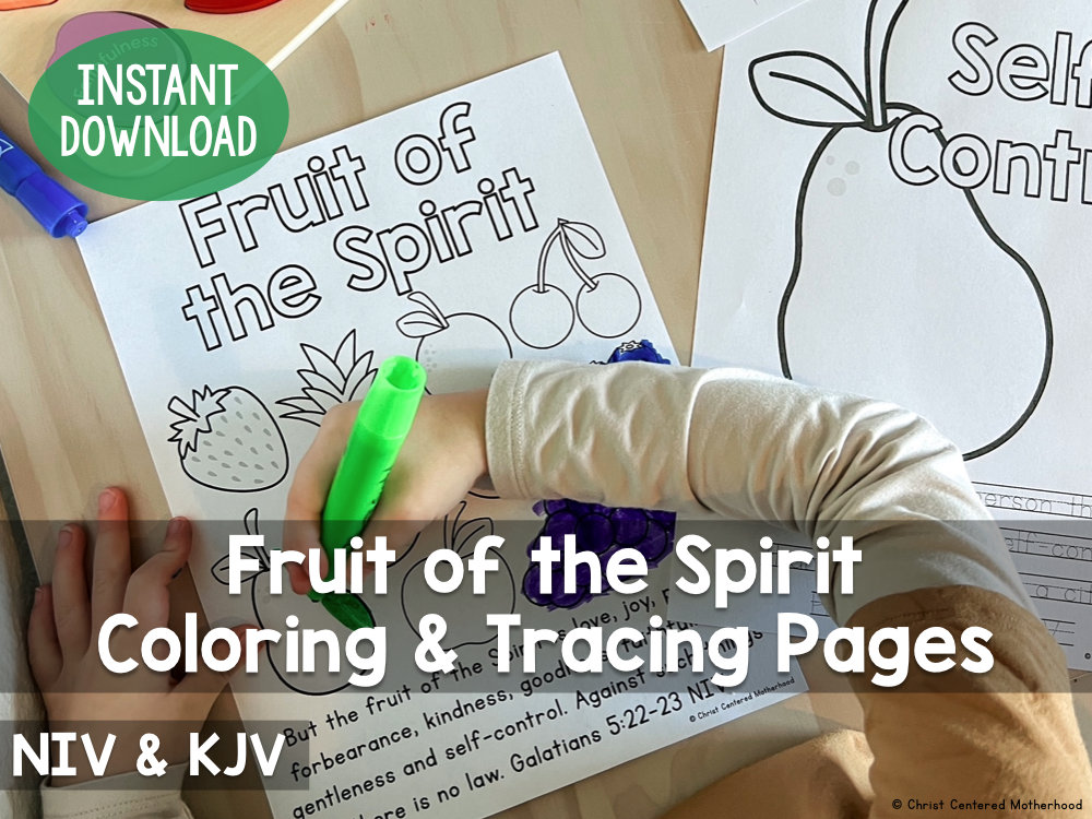 Fruit of the Spirit Galatians 5 Coloring and Memory Verse Tracing Pages ...