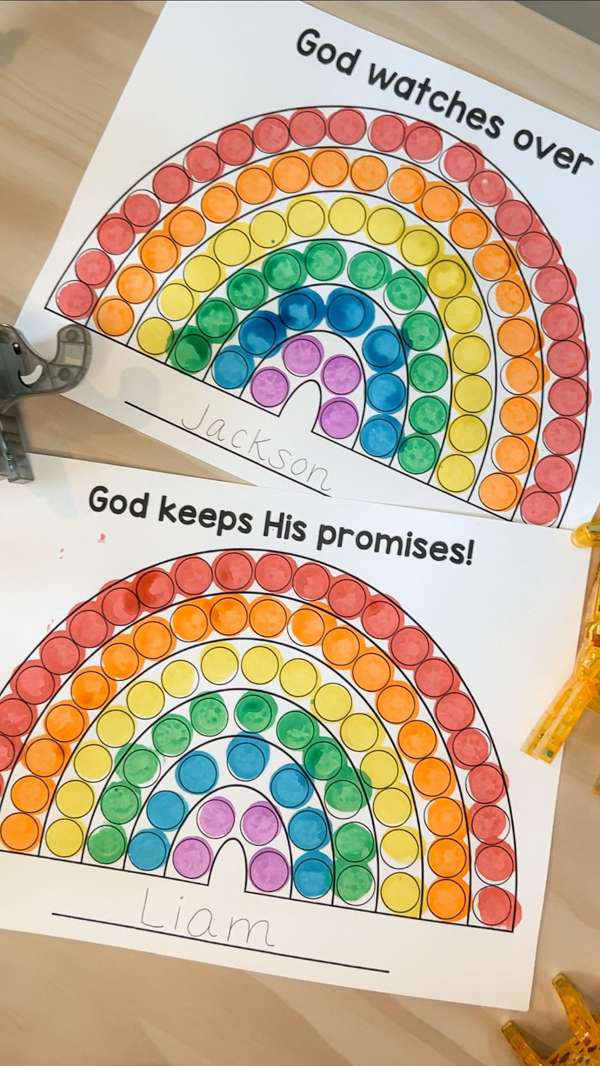 Noah's Ark Rainbow Promise Dot Marker Activity - Etsy