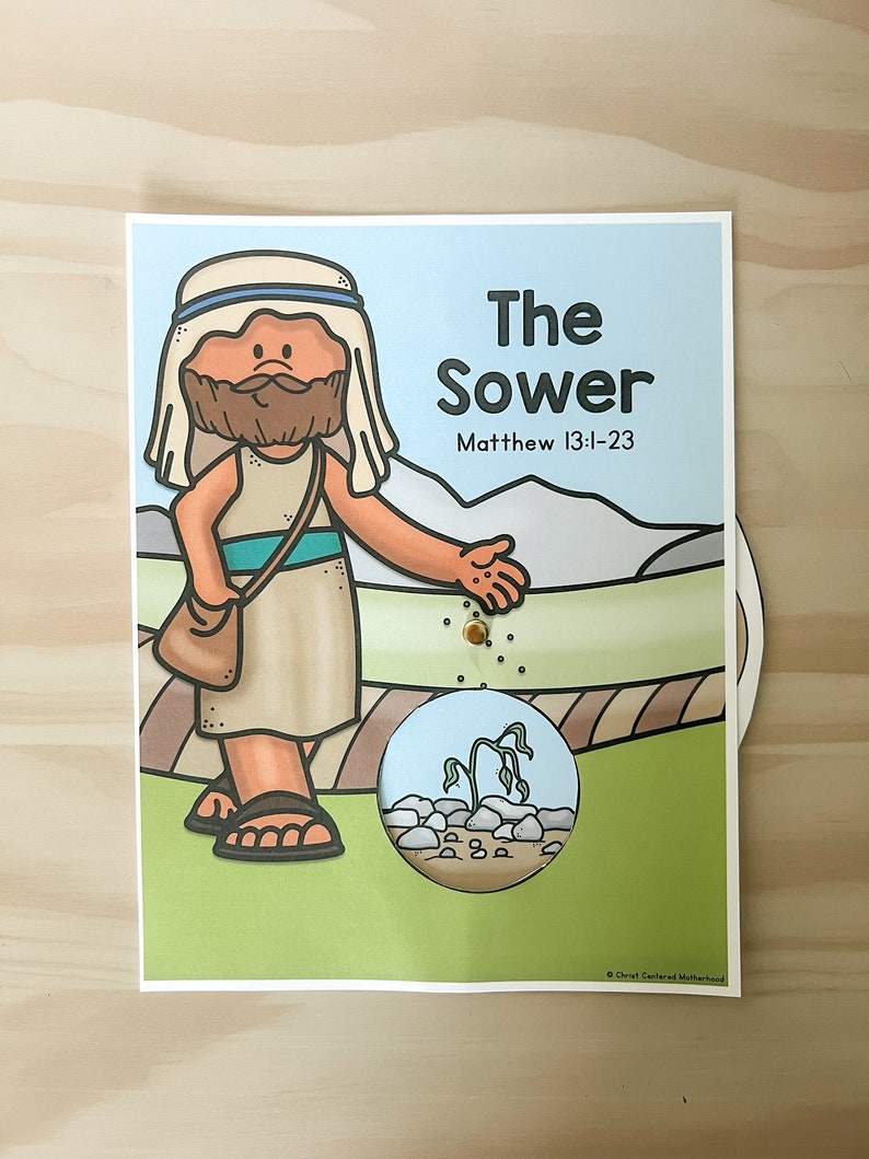 The Sower Parable of Jesus Craft Spinner Activity for Kids Homeschool ...