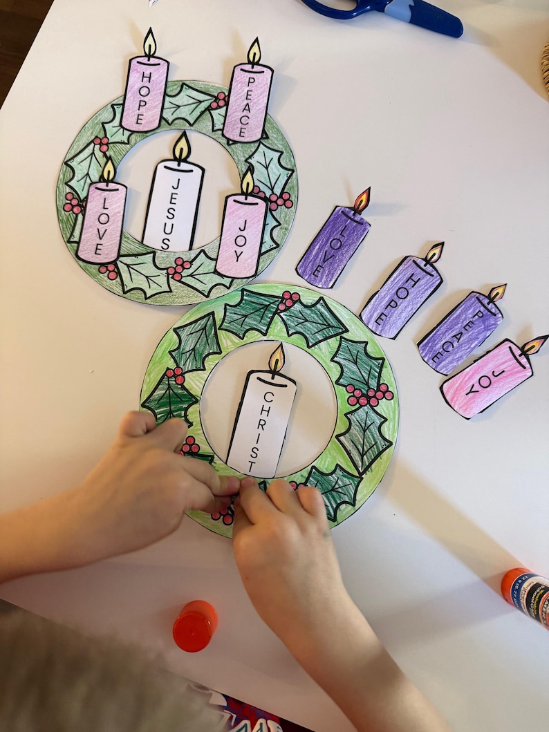 Advent Candle Wreath Craft Sunday School Homeschool Church Bible Craft ...
